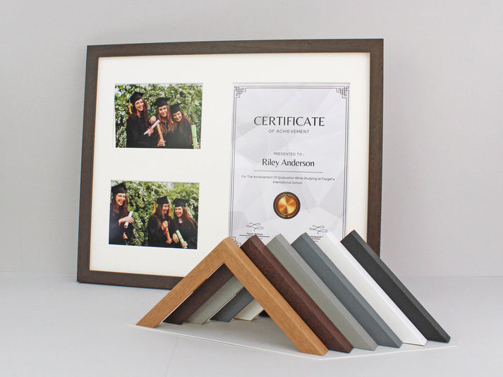Wooden Certificate Frame with Two 5x7" Photos | Graduation Frames ...